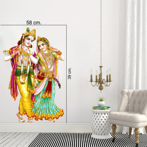 sr enterprises 39 cm radha krishna sticker god _bhagwan ji wall sticker ...