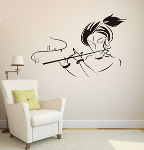 Tuffuk 60 cm Flut Krishna | Wall Stickers | PVC Vinyl | Non-Reusable ...