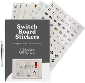 R H lifestyle 1.4 cm Vinyl Switch Board Stickers with Tweezer 5 Sheet ...