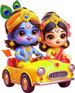 WALL WINGS 56 cm Pvc Vinyl Radha Krishna Wall Stickers,Radha Krishna ...