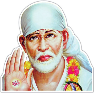 DK RAM 12.5 inch Religious Sai Baba Sticker For Home office Wall Decor ...