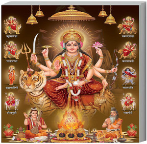voorkoms 20 cm Maa Nav Durga Photo Sunboard Home Décor Wall Décor Puja ...