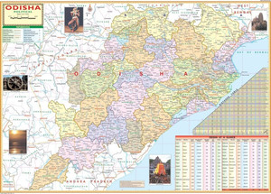ODISHA MAP size : 100x70 centimeter With Fact & Figure District Area ...