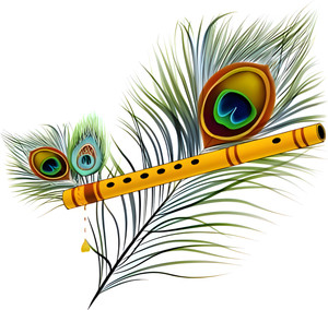 Nile Gallery 7 inch Krishna Bansuri Flute Morpankhi Peacock Feather AC ...