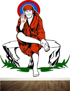 PARTHDECORE 60 cm Sai Baba 4 Wall Sticker Self Adhesive Sticker Price ...