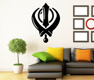 Mini Cards & Decor Items Sardar Khanda Sikh Symbol Wall Sticker or ...