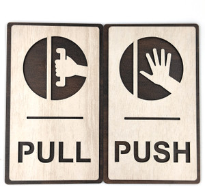 tulay 17 cm Push Pull Wooden Sign Board stickers for glass door ,Office ...