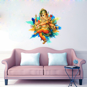 SAI DESIGNS 48 cm ganesha ji multicolor sticker god _bhagwan ji wall ...