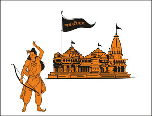 Decoar Nirmal 73 cm Ayodhya Ram Temple Mandir Jai Shri Ram Wall Sticker ...