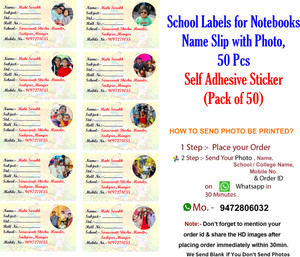 NAMEPRINT 2 inch School Labels for Notebooks Name Slip with Photo Self ...