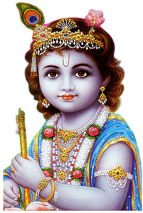 decor kraft 60 cm Lord Krishna Ji Wall Sticker Self Adhesive Sticker ...