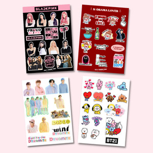 The K Fandom 21 cm BTS - BLACKPINK - BT21 - K-Drama Stickers Total 65 ...