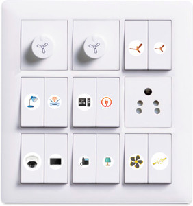 CLICKEDIN 3.81 inch Switch Board Stickers For Home Fan,Light , TV, Etc ...