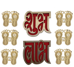 CLAPPERZZ 5 cm Shubh Labh Laxmi Feet Diwali- Stickers for Wall & Floor ...