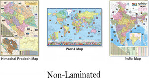 INDIA, WORLD AND HIMACHAL PRADESH MAP. Size : 100x70 Centimeter (40"x28 ...