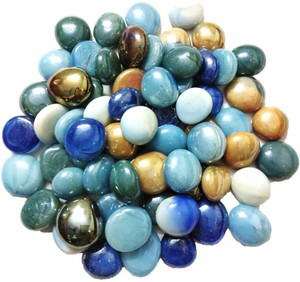 ERCOLE Decorative Super Glossy & Shiny Round Glass Stone Pebbles Kancha ...