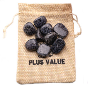 Plus Value Indigo Tumbled Pebbles Stone 100grams in Jute Bag Regular ...