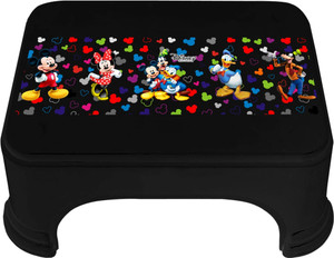 DISNEY Disney Team Mickey Print Square Plastic Bathroom Stool (Black ...