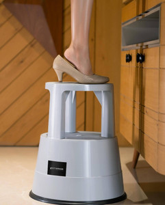 ACTIONWARE Kick Rolling Step Stool with Spring-Loaded Wheels | 150 KG ...