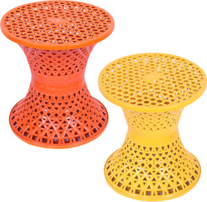 KUBER INDUSTRIES Plastic Mesh Damroo Seating Stool|Both Sided Stool for ...