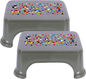 DISNEY Plastic Disney Team Square Bathroom Stool|P6|Pack of 2|Gray ...
