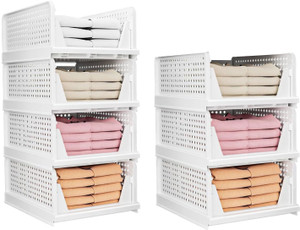 HomeStrap Plastic Stack it Up, Set of 7 |Cloth Stacker |Foldable Shirt ...