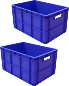 Singhal Plastic Multipurpose Rectangular Storage Box Crates Set of 2 ...