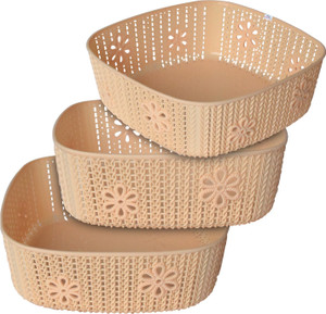 Heart Home Plastic Woven Design Square Shape Basket, Toys Small, Medium ...