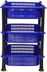 VM BOND Fruits/Vegetables Kitchen Rack Plastic 3 Steps Kitchen Stand ...
