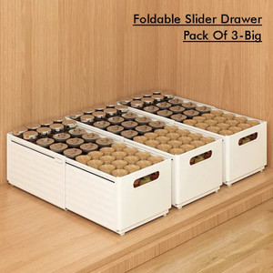 SUKHAD Stackable Foldable Slider Kitchen Big set of 3 Storage Box Price ...