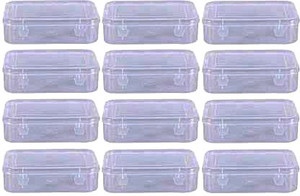 Pranavi Mini Plastic Clear jewellery Box with Lock lid 100 ml (Pack Of ...