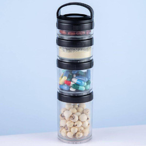Jippco Portable Stackable Snack Container 4 Layer Snack Container Nut ...