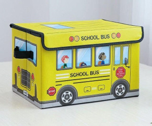 BLENZZA DECO Kids School Bus/Sitting Stool/Storage Box/Playing Toy ...