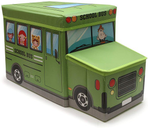 Beauty Bazaar Foldable Storage and Toy Box - School Bus Storage Box ...