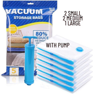 Prievado 5in1 Combo 2S, 2M & 1 L Size Vacuum Storage Bag Space Saver ...