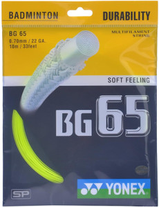 YONEX Badminton Strings BG 65, 0.70mm (Green) 0.7 Badminton String - 10 ...