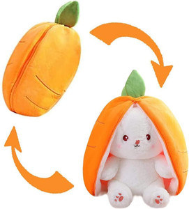 KIDOLOGY Plush Toy Pillow Reversible Bunny Soft Toy For Kids - 35 cm ...