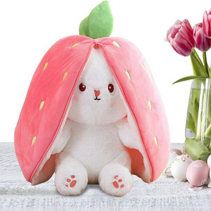 Bitsu Bobsu Strawberry Bunny Stuffed Animal, Reversible Bunny Plush Toy ...