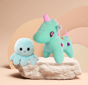 Bitsu Bobsu Mood Changing Reversible Octopus and Unicorn Soft Toys ...