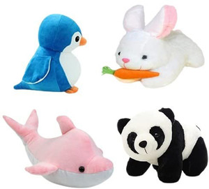 Memebuzz Kids Playing softs Toys Cute Delight Cuddle combo of 4 - 25 cm ...