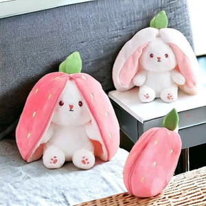 ASJS Cute Rabbit Plush Toy - Stuffed Strawberry Bunny - 35 cm - Cute ...