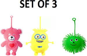 amazingdeals Led Light Rubber Puffer Silicone Toys(1 TEDDY + 1 MINION ...