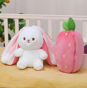 R C TRADERS Strawberry Bunny Plush Toy - Adorable Strawberry Rabbit ...
