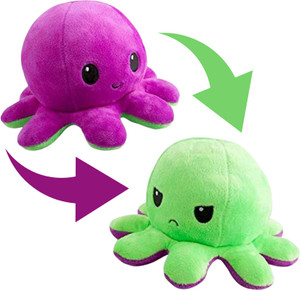 Amazm Reversible Octopus Keychain with Emoticons - 15 cm - Reversible ...