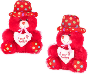 Topgrow Soft Teddy Bear Cap Style with Heart Multicolour Red Set of 2 ...