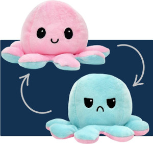 WiseWalker Small Octopus Soft Happy / Sad Reversible Soft Toy Pack of 1 ...