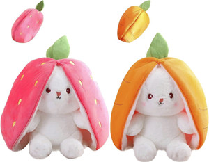 KIDOLOGY Plush Toy Pillow Reversible Bunny Soft Toy For Kids - 35 cm ...