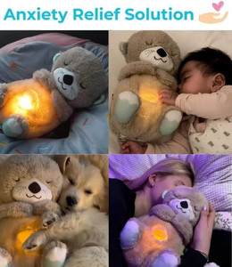 EVAAENTERPRISES Breathing teddy with sound and light effect - 30 cm ...