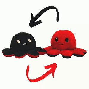 Toyingly Reversible Black Red Octopus, Plush Toy for Kids, Birthday ...