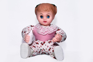 Jiyatech Soft Cute Eye blinking Holding Milk Bottle Baby Doll for Baby ...